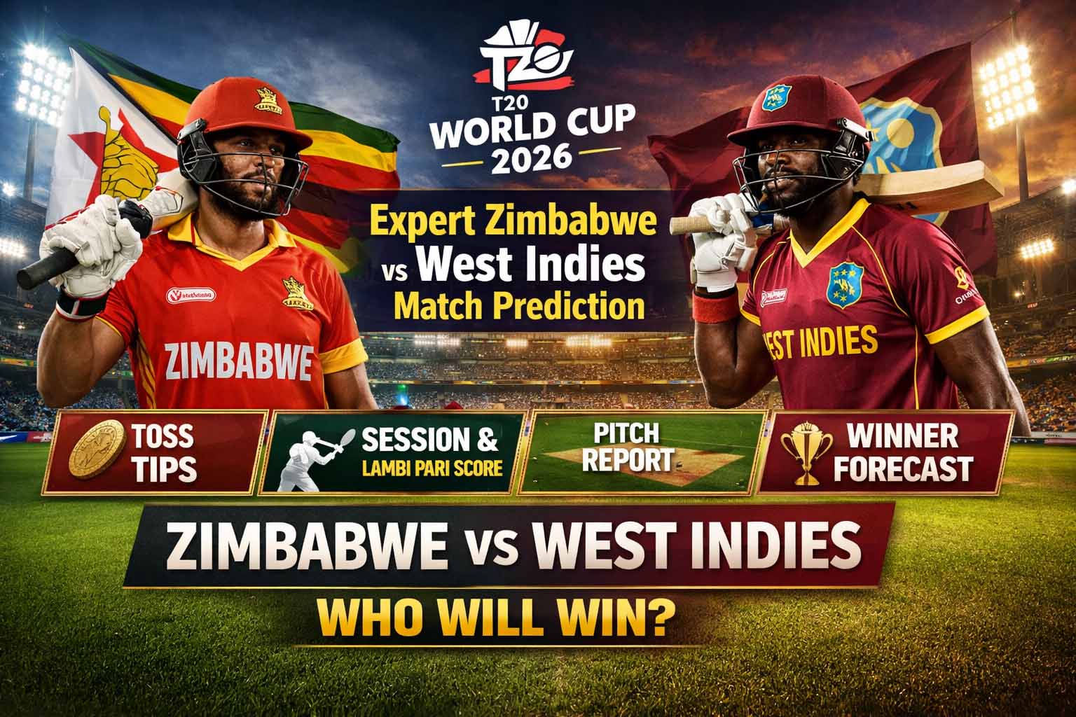 Zimbabwe vs West Indies – ICC T20 WC 2026 Prediction